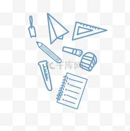 文具简笔画设计素材-文具简笔画模板设计-海报PSD图片下载-千库网