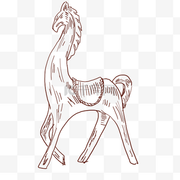 线稿小马设计素材-线稿小马模板设计-海报PSD图片下载-千库网