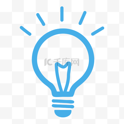 蓝色灯泡发光图片-蓝色灯泡发光图片素材免费下载-千库网