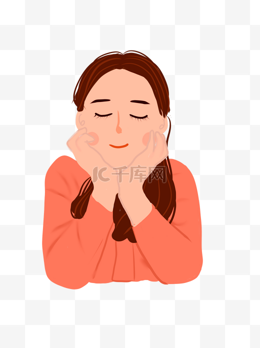 托腮的少女图片 托腮的少女图片素材免费下载 千库网