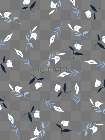 植物蓝色漂浮装饰素材-植物蓝色漂浮装饰模板下载-千库网