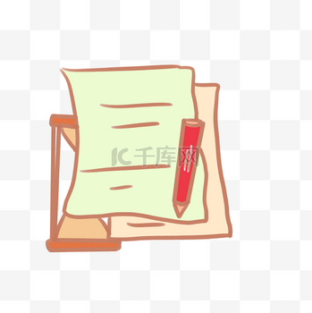 卡通在纸上写字_PSD_素材_图片-千库网