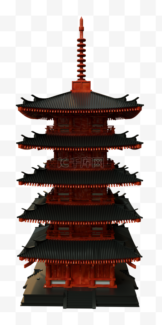 中国古建筑简笔画建筑陈列图片-中国古建筑简笔画建筑陈列3D立体素材下载-千库网