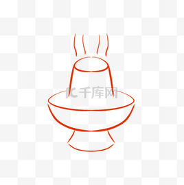红色美食火锅图标icon设计素材-红色美食火锅图标模板下载-千库网