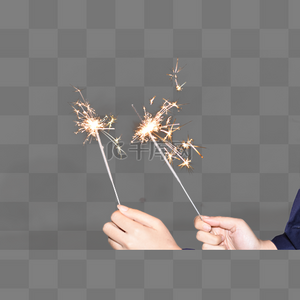 夜晚手持烟花棒素材图片免费下载-千库网