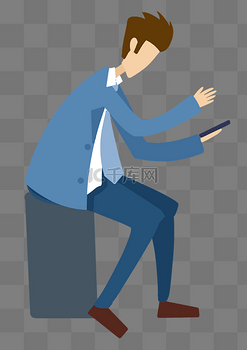 看手机人物插画图片-看手机人物插画素材-看手机人物插画模板图片下载-千库网