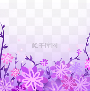 紫色花朵边框素材图片免费下载-千库网