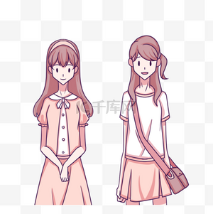 卡通风格女生素材图片免费下载-千库网