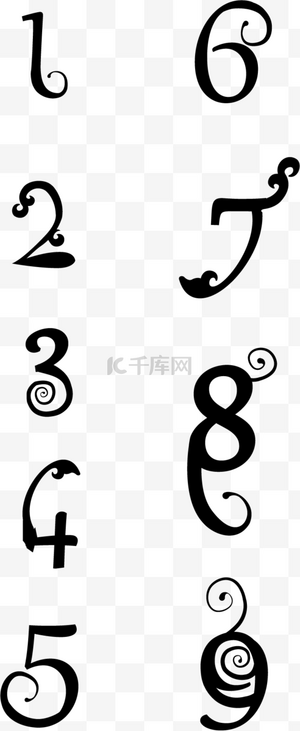 艺术字体1234567素材图片免费下载-千库网