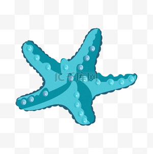 蓝色卡通海星素材图片免费下载-千库网