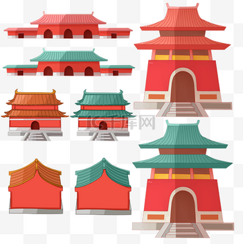 古建图标设计素材-古建图标模板设计-海报图片下载-千库网