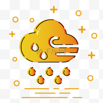 狂風暴雨图标icon设计素材-狂風暴雨图标模板下载-千库网