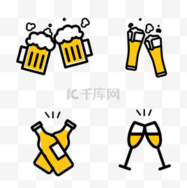 晚宴干杯图标icon设计素材-晚宴干杯图标模板下载-千库网