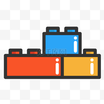 缤纷积木图标icon设计素材-缤纷积木图标模板下载-千库网