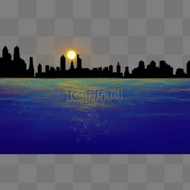 天空海洋城市设计素材-天空海洋城市模板设计-海报图片下载-千库网