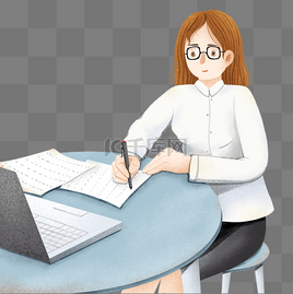 作家卡通画图片-作家卡通画PSD素材-作家卡通画模板图片下载-千库网