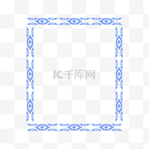蓝色花边边框素材图片免费下载-千库网