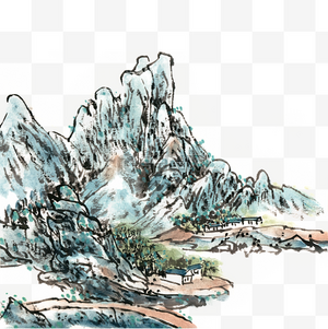 青绿山水素材图片免费下载-千库网