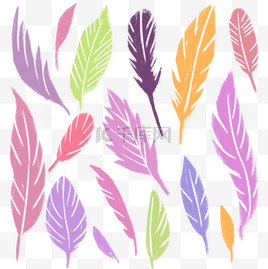彩色飘逸羽毛图标icon设计素材-彩色飘逸羽毛图标模板下载-千库网