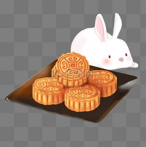 兔子月饼组合素材图片免费下载-千库网