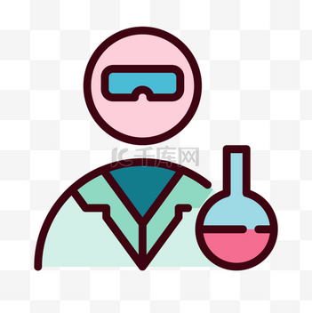 实验人员剪影图标icon设计素材-实验人员剪影图标模板下载-千库网