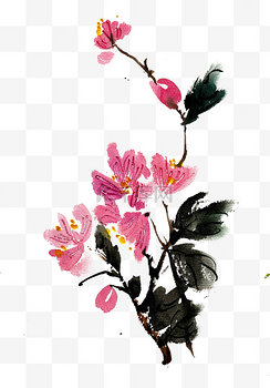映山红水墨画图片_映山红水墨画素材-映山红水墨画图片大全-千库网