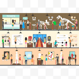 博物馆室内卡通图片-博物馆室内卡通素材-博物馆室内卡通模板图片下载-千库网