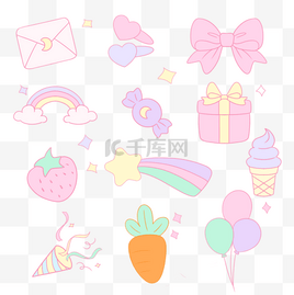 二次元萌妹图标icon设计素材-二次元萌妹图标模板下载-千库网