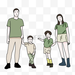 简笔画家庭成员和睦相处素材图片免费下载-千库网