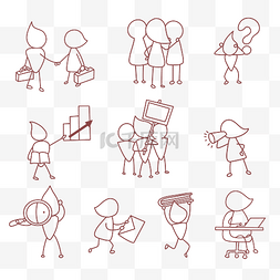 思考的人简笔画图片-思考的人简笔画图片素材免费下载-千库网