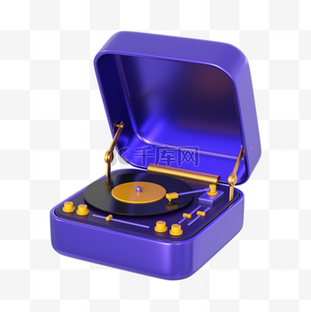唱片机简笔画设计素材-唱片机简笔画模板设计-海报C4D图片下载-千库网