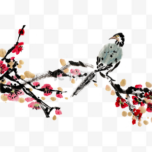 梅花与喜鹊素材图片免费下载-千库网