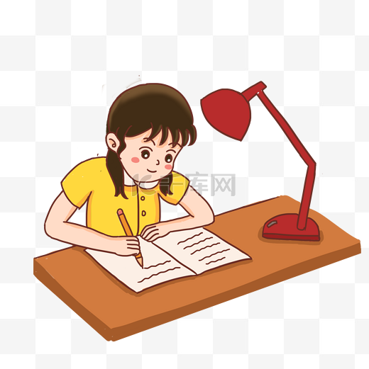 卡通读书写字图片-卡通读书写字图片素材免费下载-千库网
