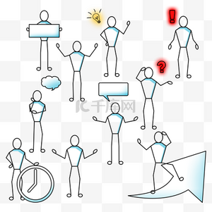 思考的人简笔画图片-思考的人简笔画图片素材免费下载-千库网