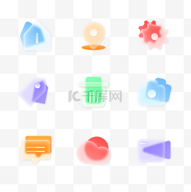 玻璃堆叠图标icon设计素材-玻璃堆叠图标PSD模板下载-千库网