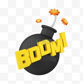 boom效果设计素材-boom效果模板设计-海报C4D图片下载-千库网