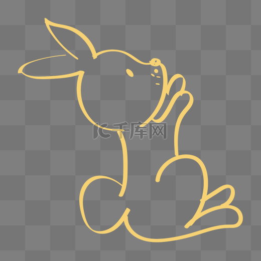 兔子卡通线条图片-兔子卡通线条图片素材免费下载-千库网