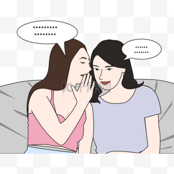说悄悄话卡通图片设计素材-说悄悄话卡通图片模板设计-海报图片下载-千库网
