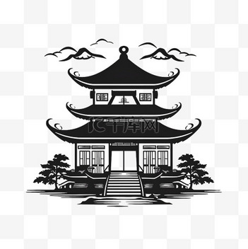 寺庙logo免抠设计素材-寺庙logo免抠模板设计图片下载-千库网