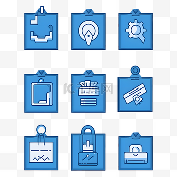 工作ppt蓝色图标icon设计素材-工作ppt蓝色图标模板下载-千库网