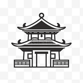 中式风格建筑图标icon设计素材-中式风格建筑图标模板下载-千库网