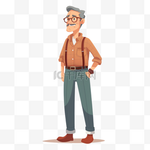 卡通手绘人物爸爸素材图片免费下载-千库网