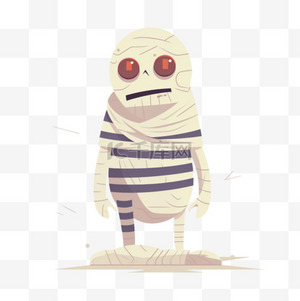 木乃伊万圣节扁平风插画免扣生活元素节日素材图片免费下载-千库网