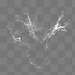 免抠水花液体飞溅透明底素材图片免费下载-千库网
