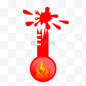 高温预警爆表高温拟物素材图片免费下载-千库网