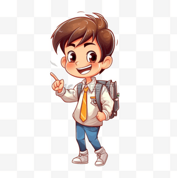 可爱开朗的学生卡通人物图片素材-可爱开朗的学生卡通人物模板图片下载-千库网