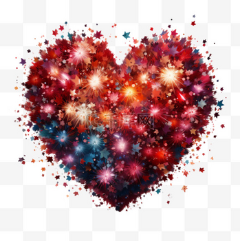 爱心烟花png图片_爱心烟花png素材-爱心烟花png图片大全-千库网