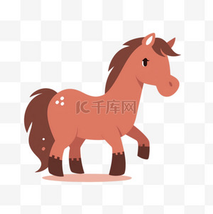 可爱手绘小马卡通元素素材图片免费下载-千库网