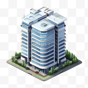楼房现代写字楼建筑免扣立体素材图片免费下载-千库网