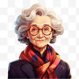 老师各科教育人物卡通老年历史女教师素材图片免费下载-千库网